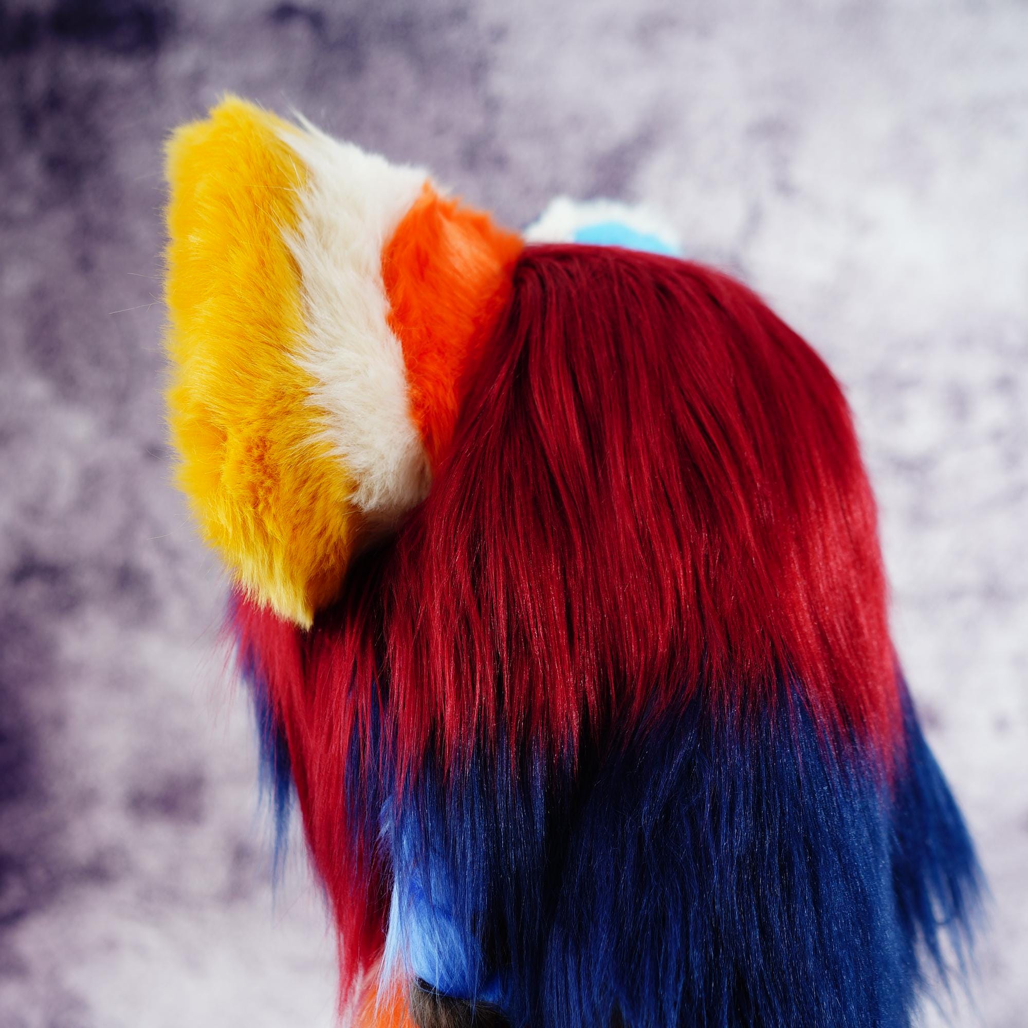 Kig Fursuit Furry Head Mask, Colorful Raccoon Mask, Furry Convention ...