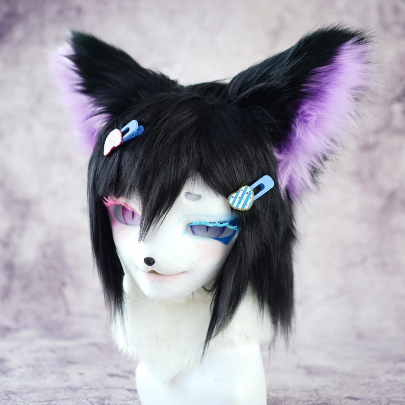 LARP Fursuit Mask, Faux Fur Fox Animal Head, Role-playing Costume ...
