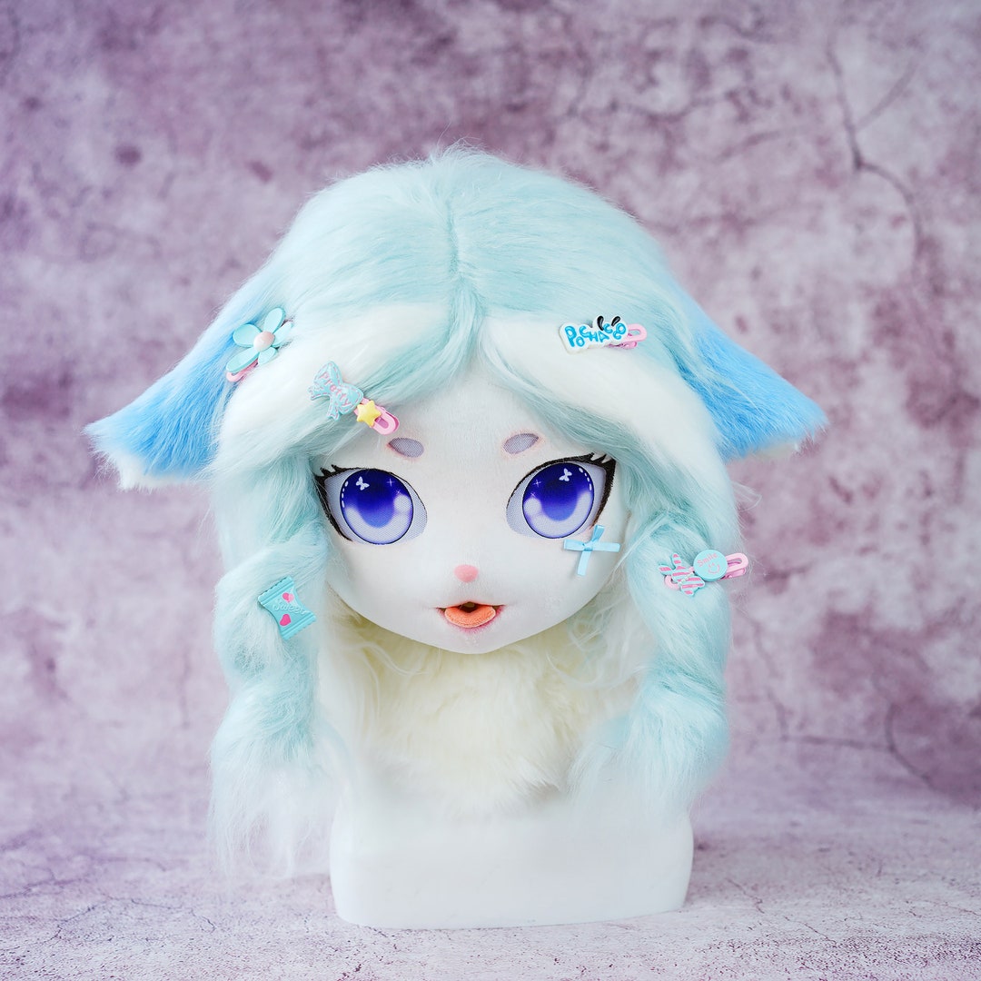 Sea Spirit in Summer!gentle and Lovely Glacier Blue Kig Fursuit Head ...
