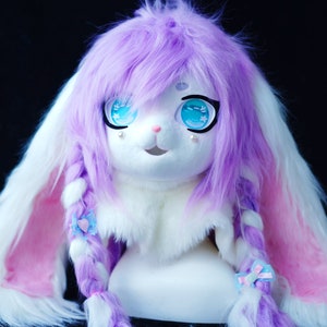 Candy Lavender Bunny Kigurumi Fursuit Furry Head Kig Style,white Bunny ...