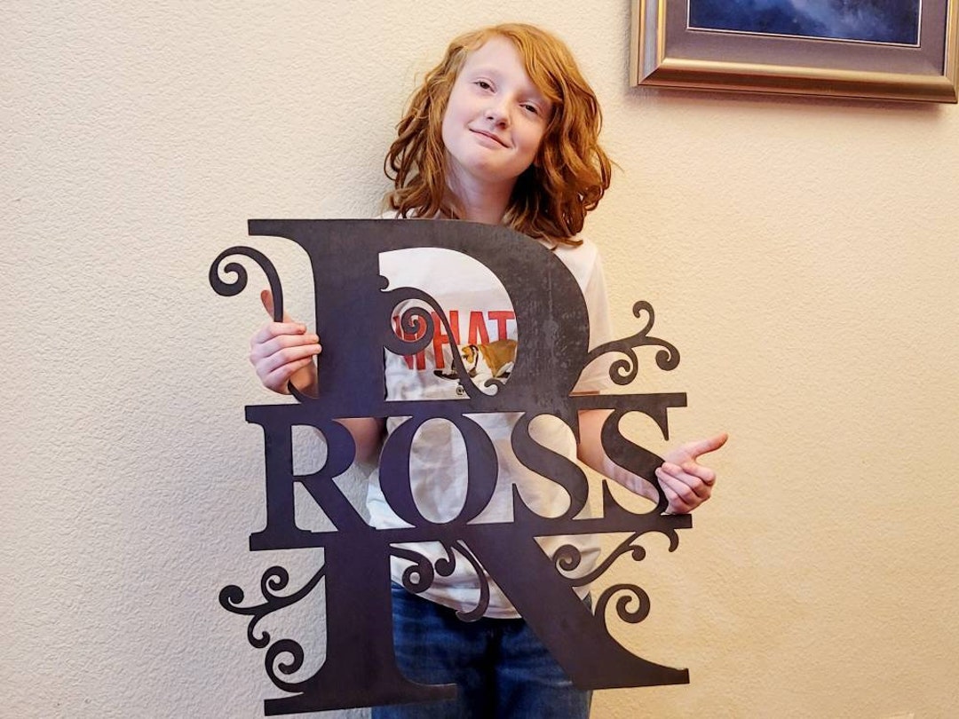 Custom Metal Monogram Sign 16 Gauge Painted Steel Gift Last Name ...