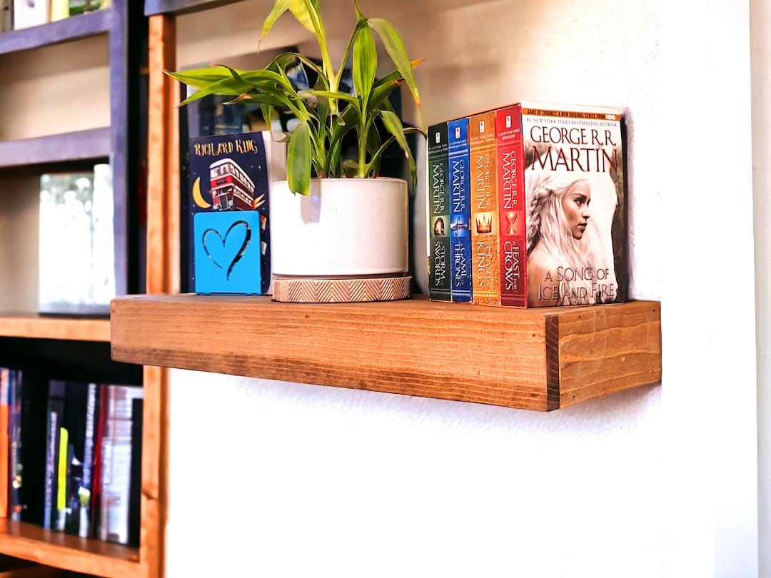 Floating Shelf 8 Inch Deep 30 Plus Color Stains Wooden Shelves - Etsy