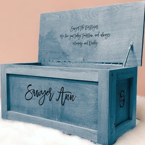 Rustic Toy Box With Engraved Front, Side Monogram, and Inside Lid ...