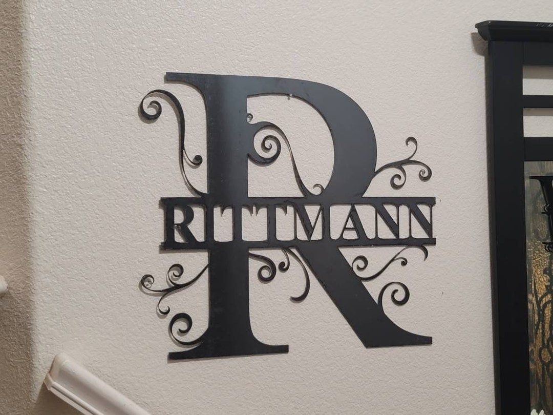 Custom Metal Monogram Sign 16 Gauge Painted Steel Gift Last Name ...