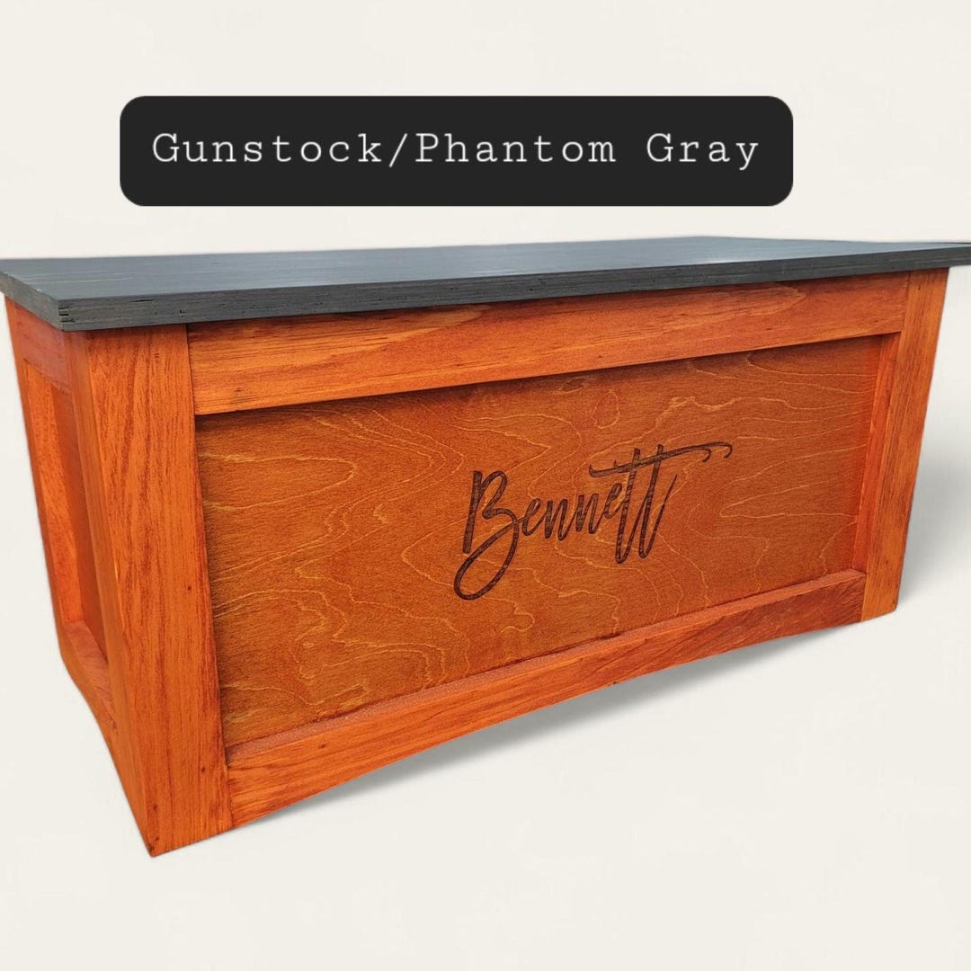 Rustic Toy Box Two Tone Personalized Assembled Blanket Chest Storage ...