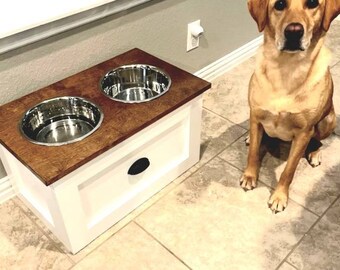 MEDIUM Raised Elevated Dog Bowl Feeding Station Table With - Etsy