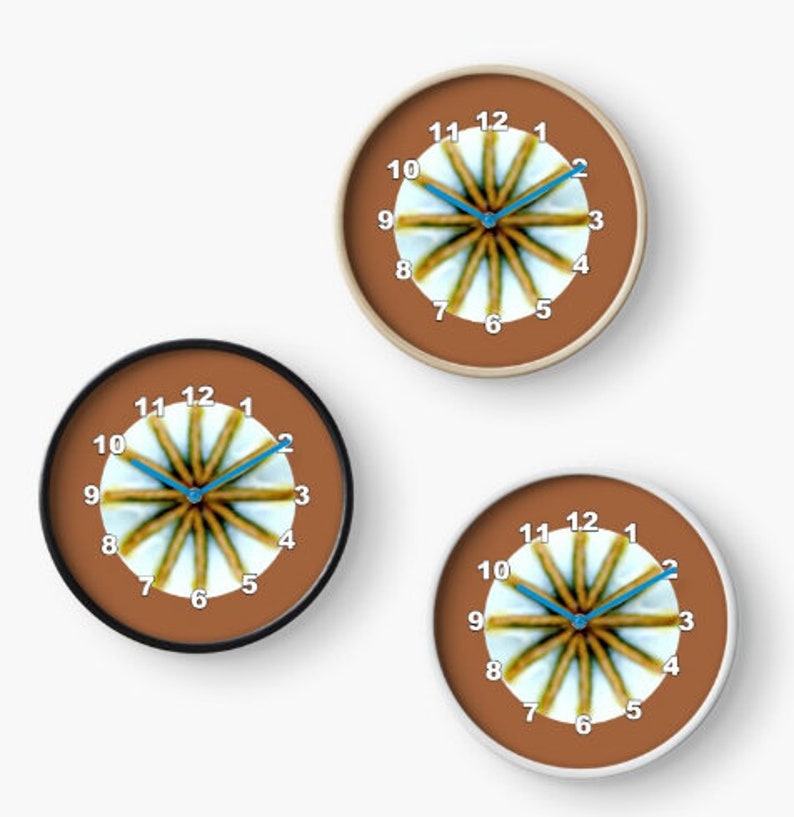 Poppy Clock Somniferum Opium Poppy Pod Top Clock - Etsy