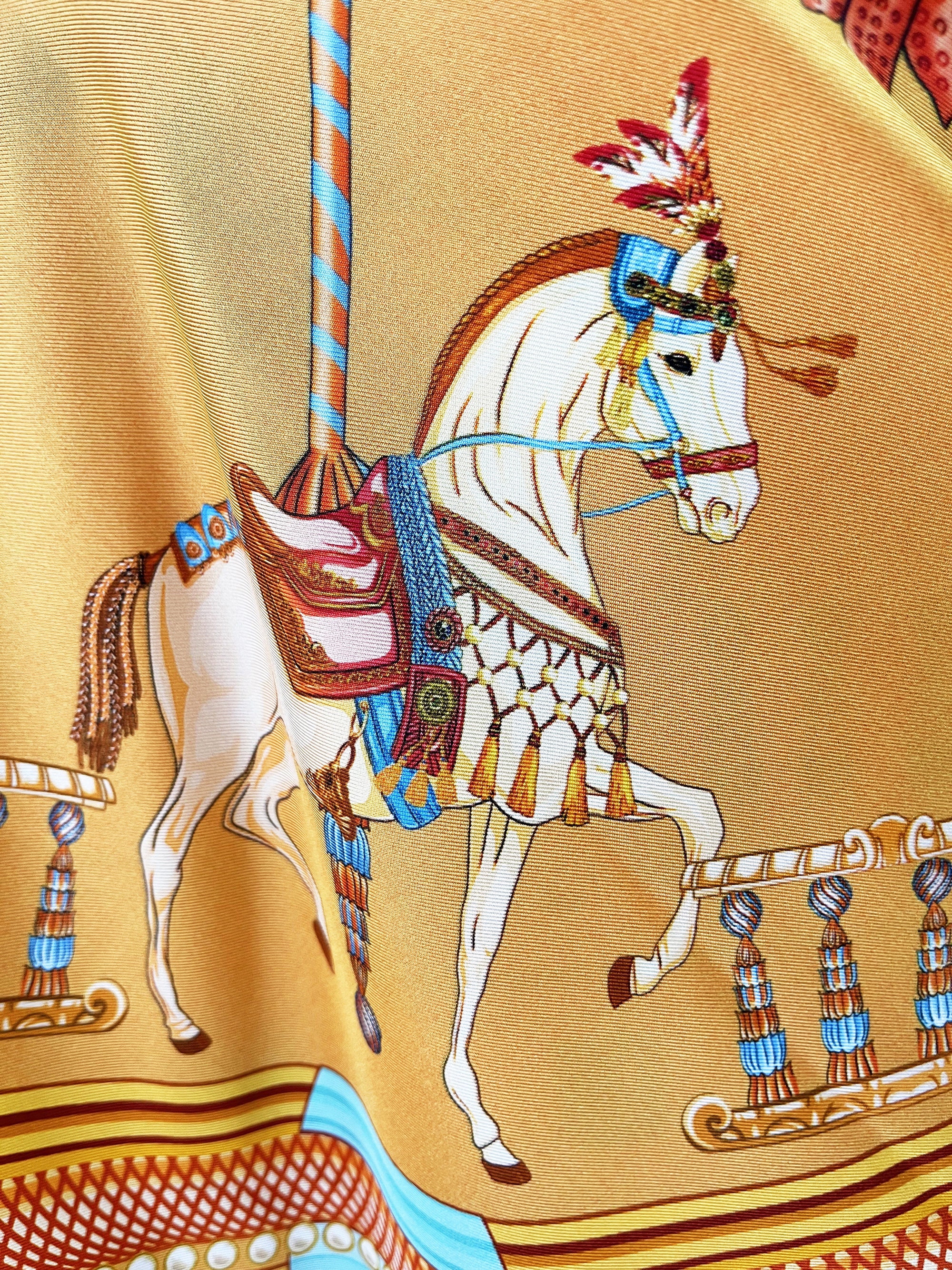 53 Inches Carousel Merry-go-round Horse Flower Print Oversized Double ...