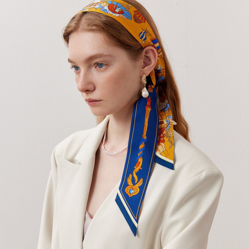 Silk Hair Ribbon Scarf - Etsy