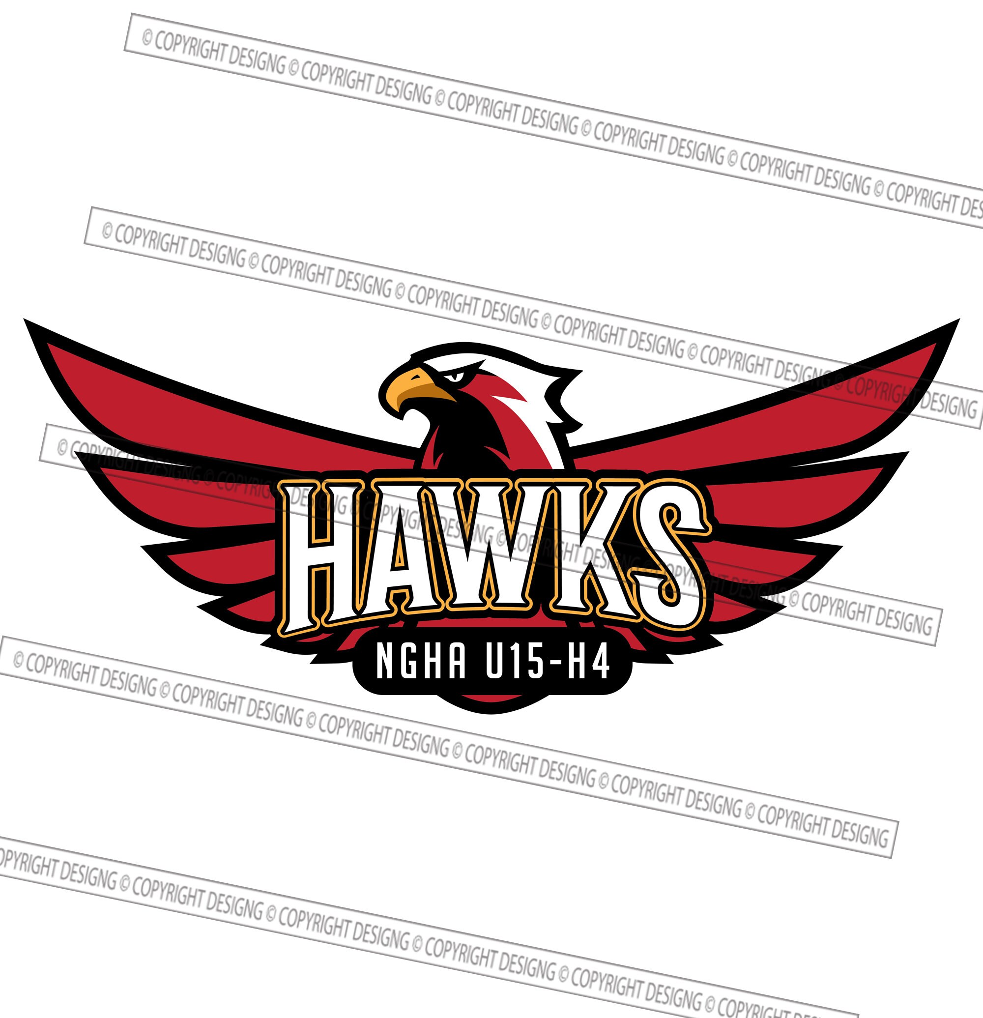 Hawk 3 Mascot School Team Custom - Etsy