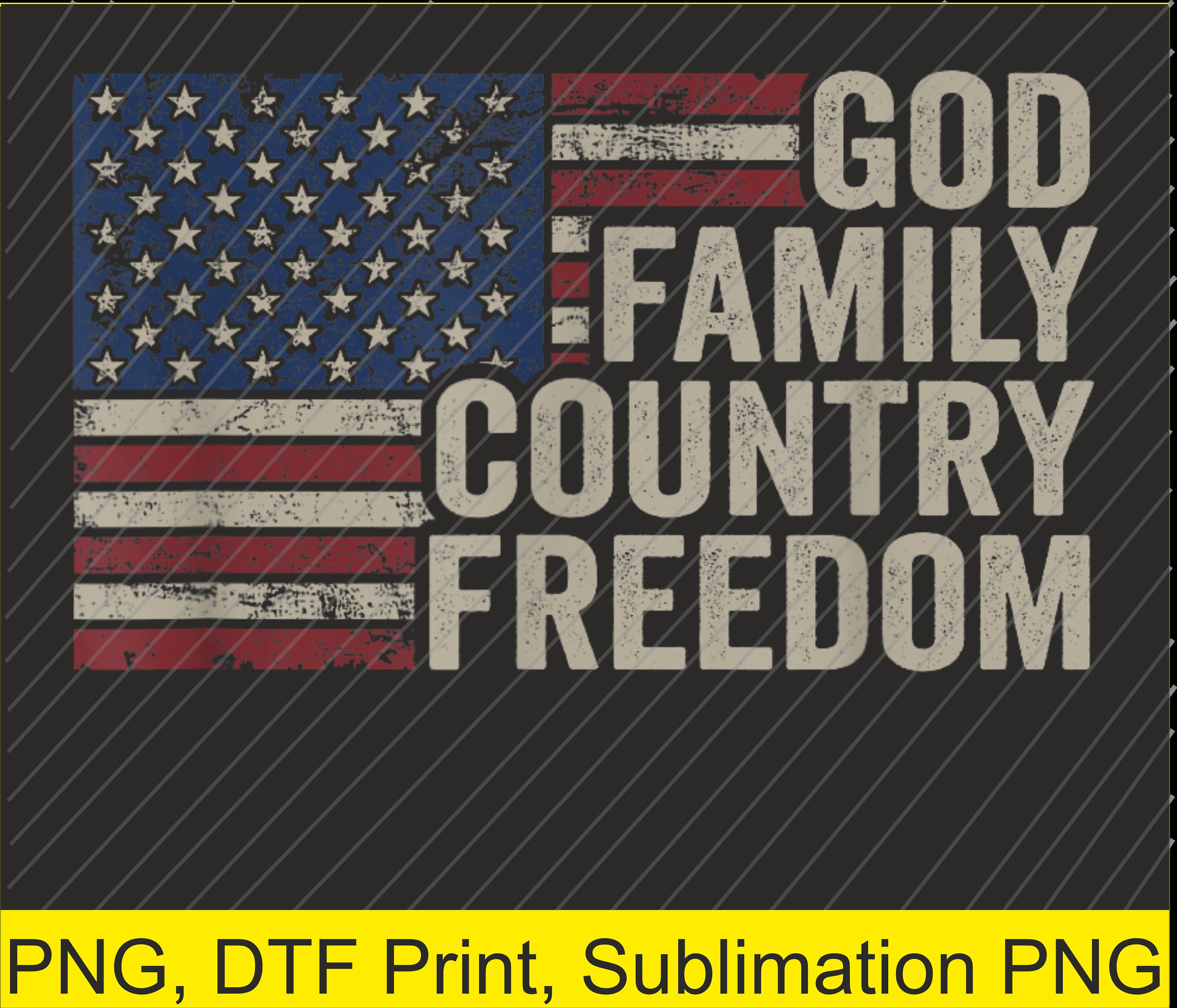God Family Country Freedom 4th July PNG | Digital Download | DTF Print ...