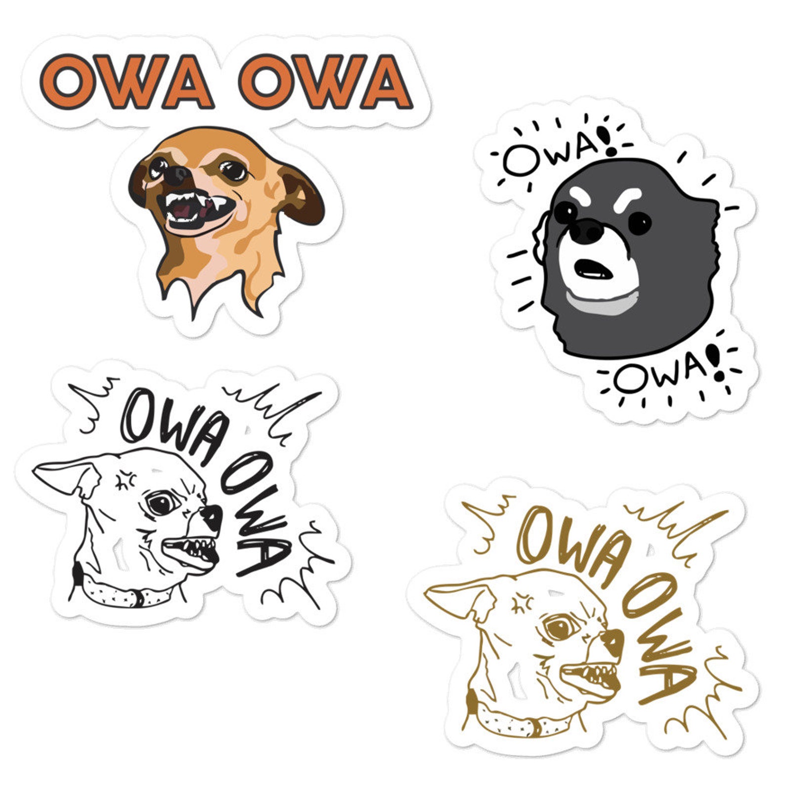 Owa Owa Stickers 4-in-one Sticker Pack Pudgy Woke Merch | Etsy Australia