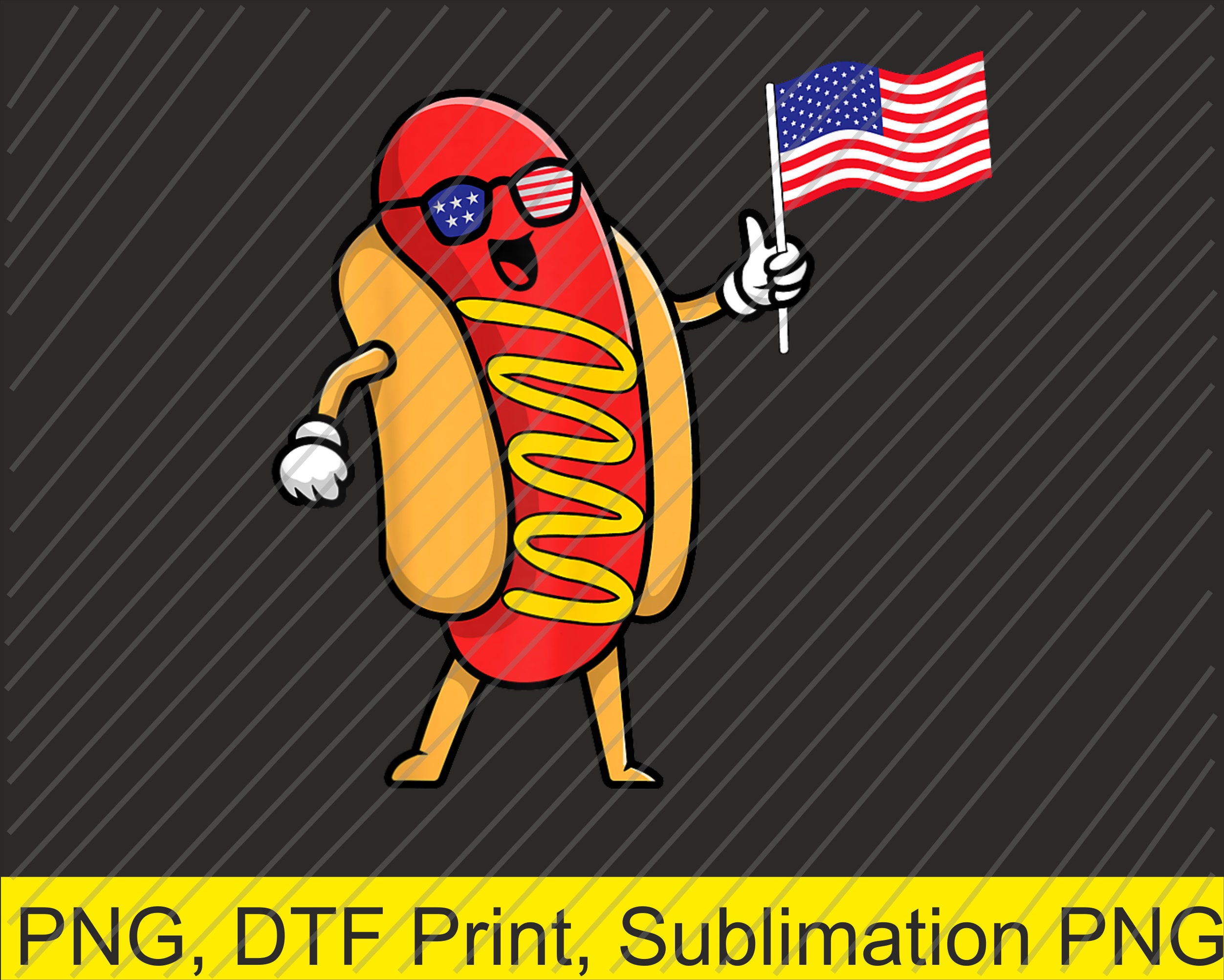 4th of July Hot Dog Hotdog 4th of July PNG | Digital Download | DTF ...