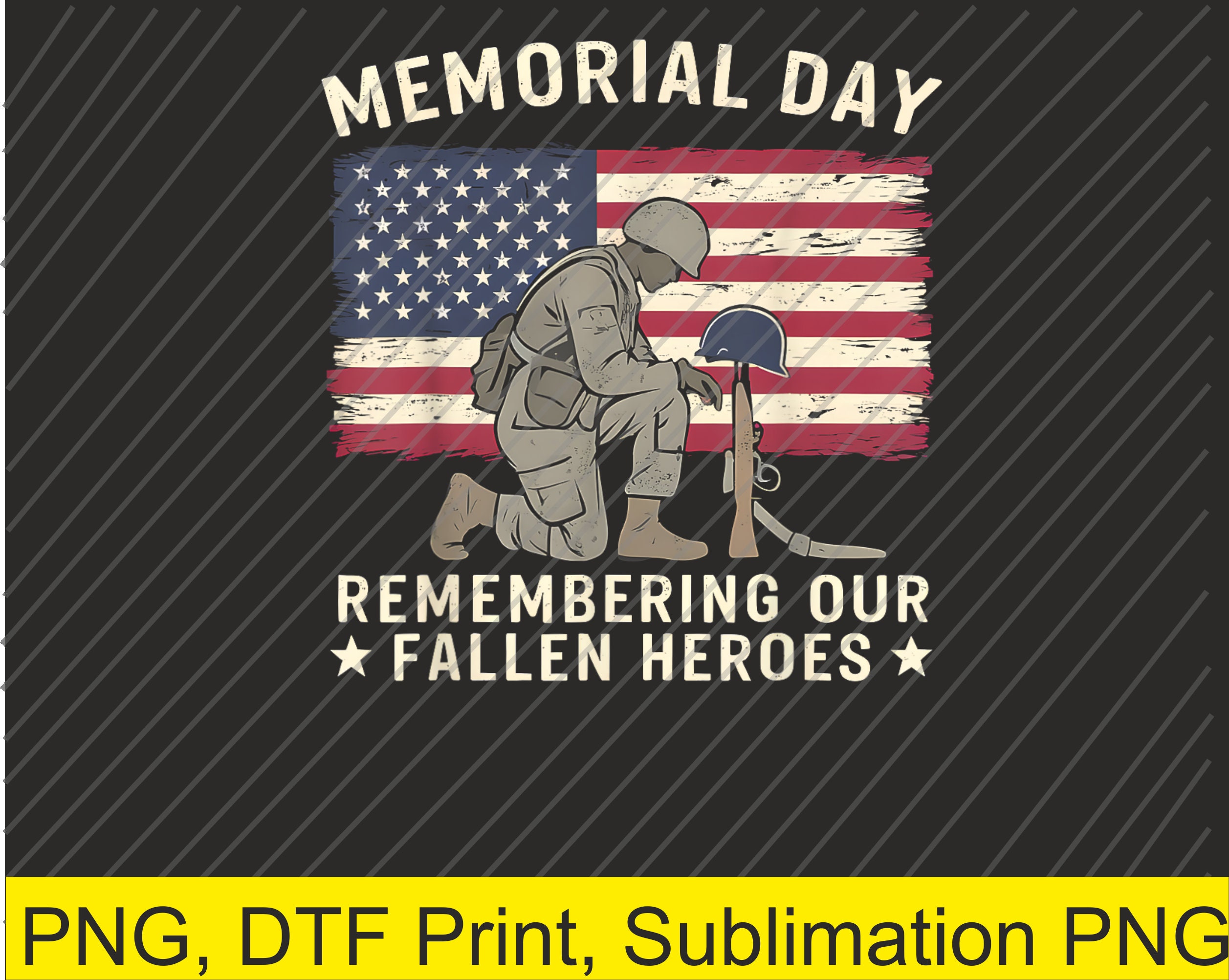 Memorial Day Remember the Fallen Veteran Military Vintage PNG | Digital ...