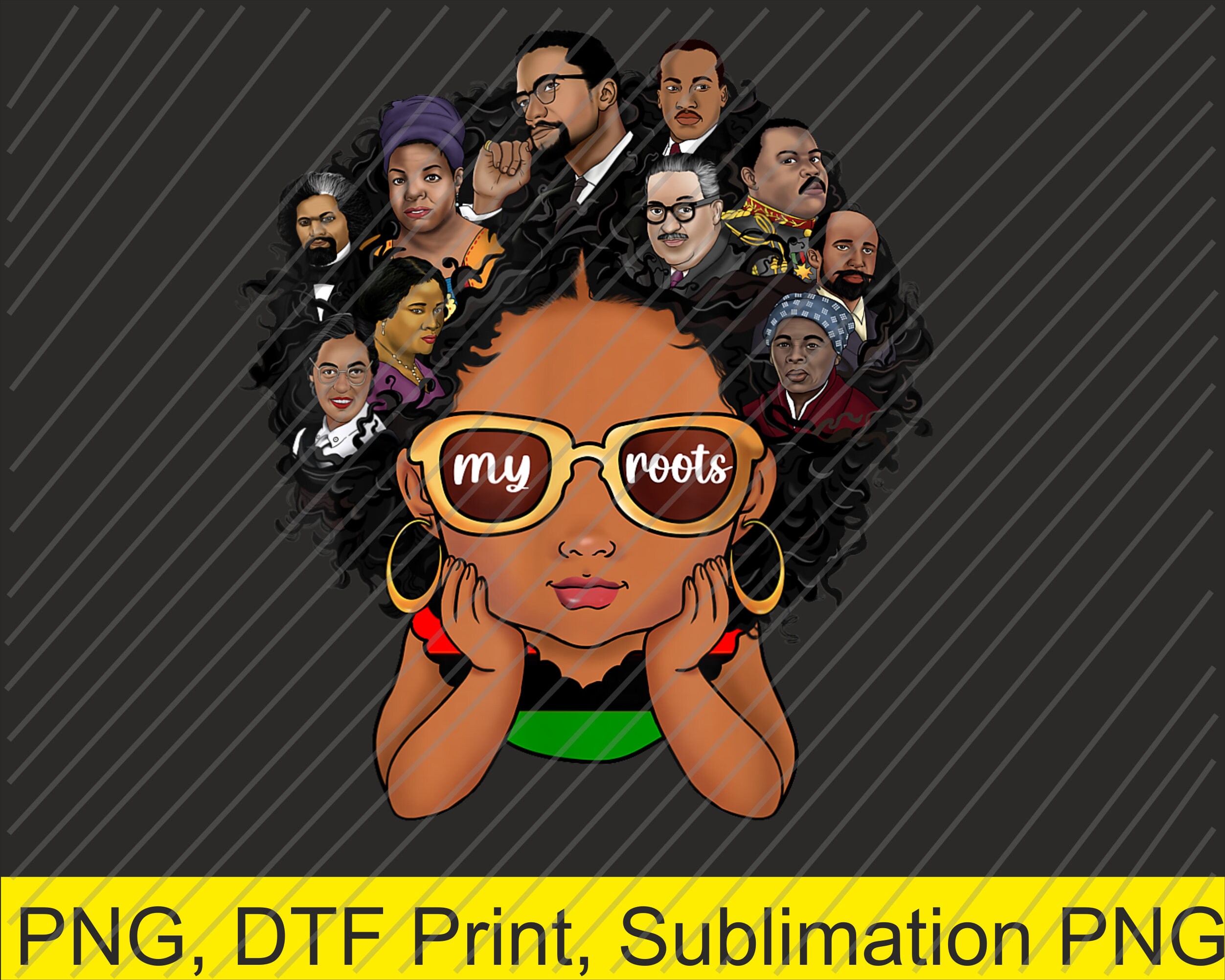 Proud of My Roots BHM Black Pride Black Melanin Girl Kids T-shirt PNG ...