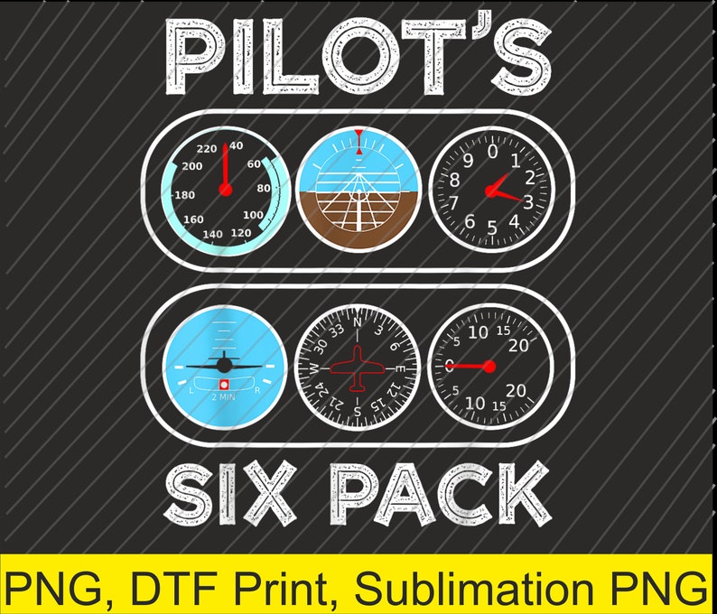 Pilots Six Pack Flight Instruments Aviation PNG | Digital Download ...