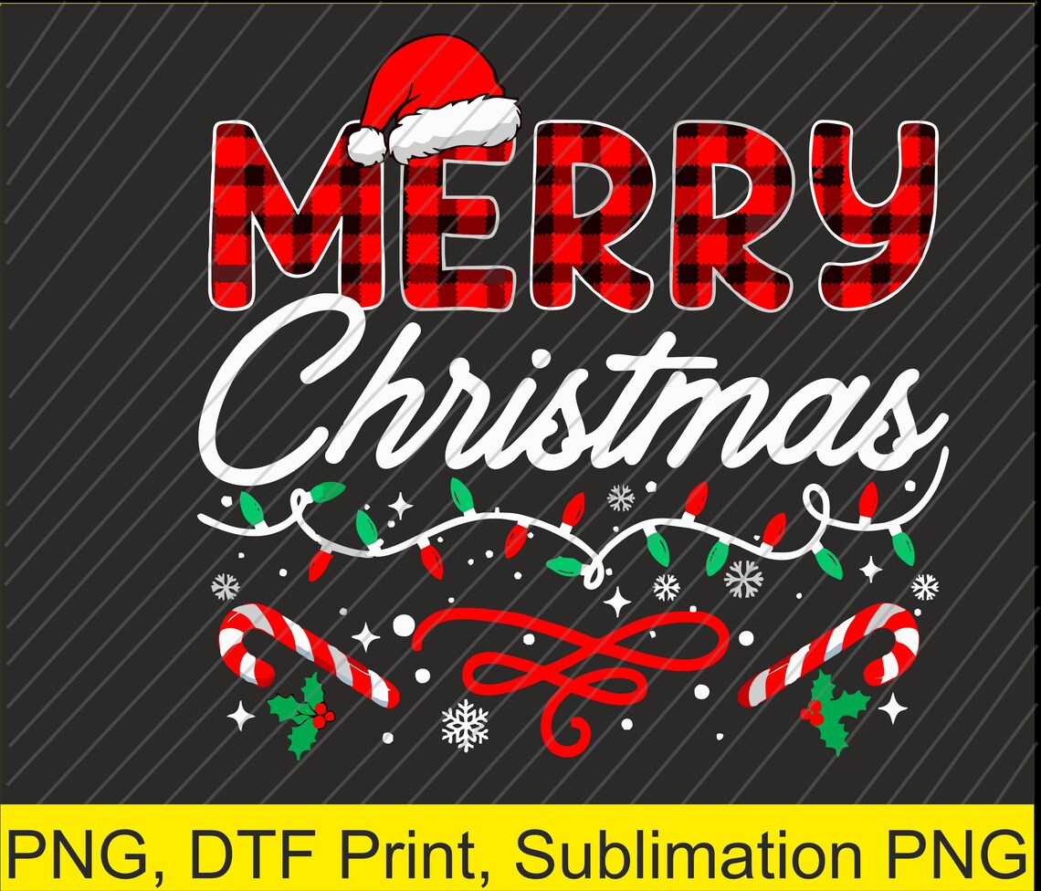 Merry Christmas Buffalo Plaid Red Santa Family Matching Xmas PNG ...