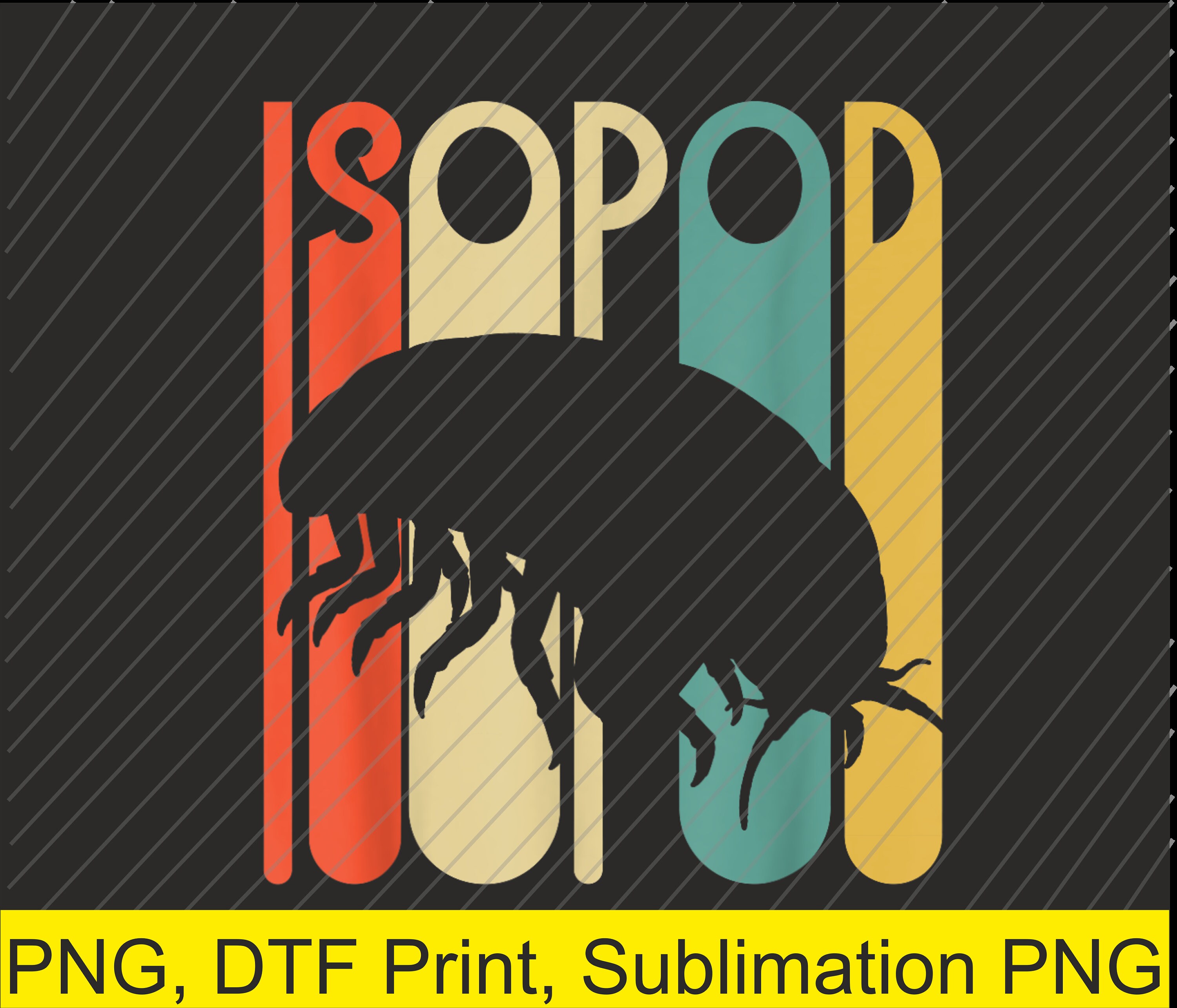 Retro Isopod Cool Vintage Isopods Lover PNG | Digital Download | DTF ...