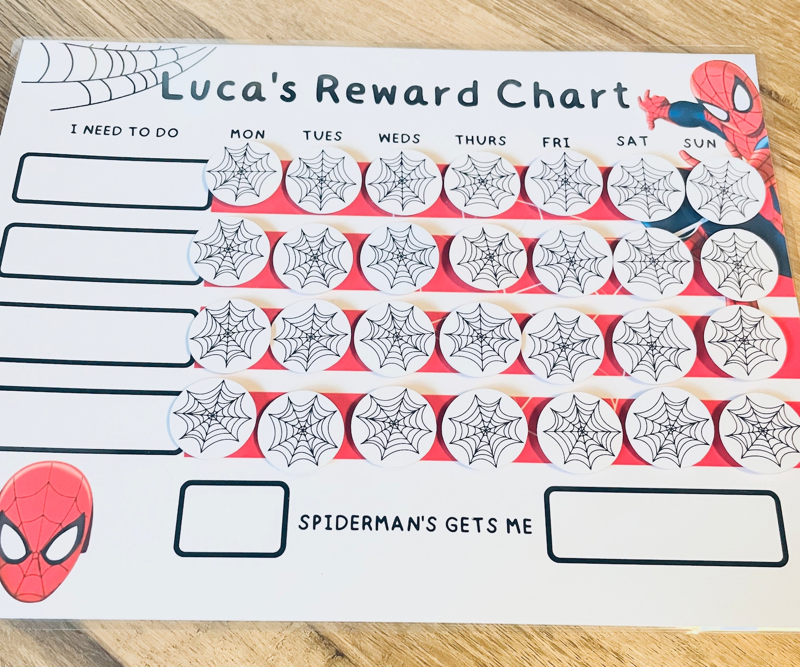 Personalised Spiderman Reward Charta4 Durable Re-usable - Etsy UK