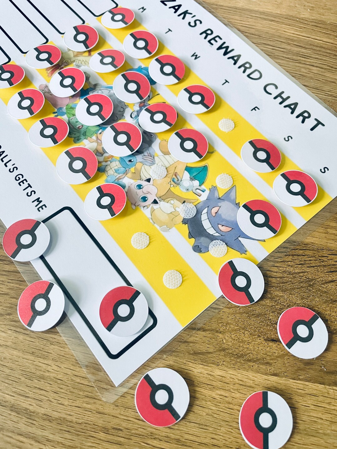 Personalised Pokemon Reward Chart,a4 Durable Re-usable Reward Chart ...