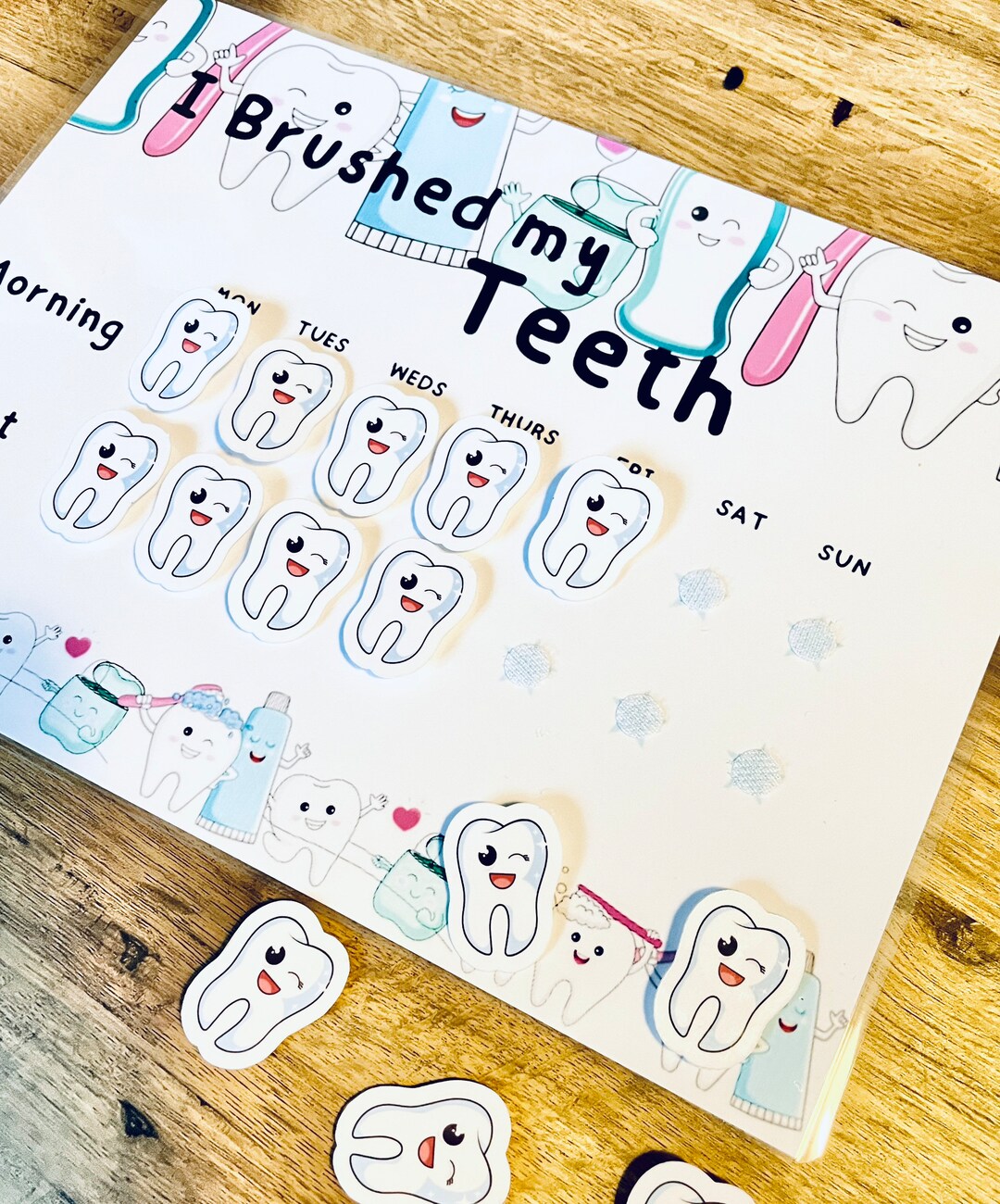 I Brushed My Teeth Chart Letterbox Gift Learning at Home Chart for Kids ...