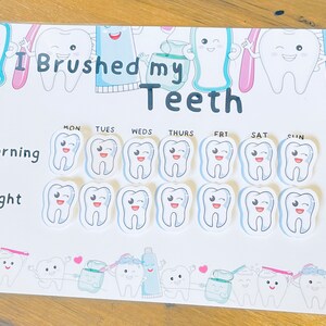 I Brushed My Teeth Chart Letterbox Gift Learning at Home Chart for Kids ...