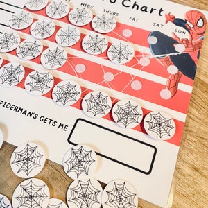Personalised Spiderman Reward Chart,a4 Durable Re-usable Reward Chart ...
