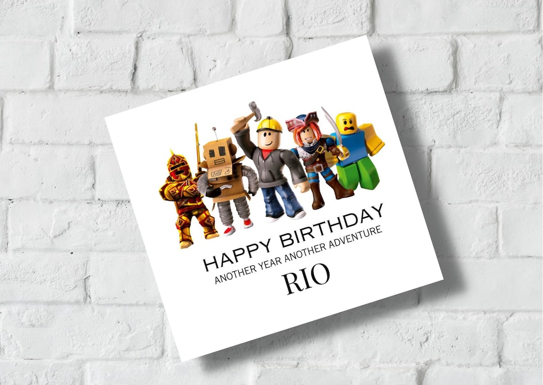 Roblox Personalised Birthday Card - Etsy