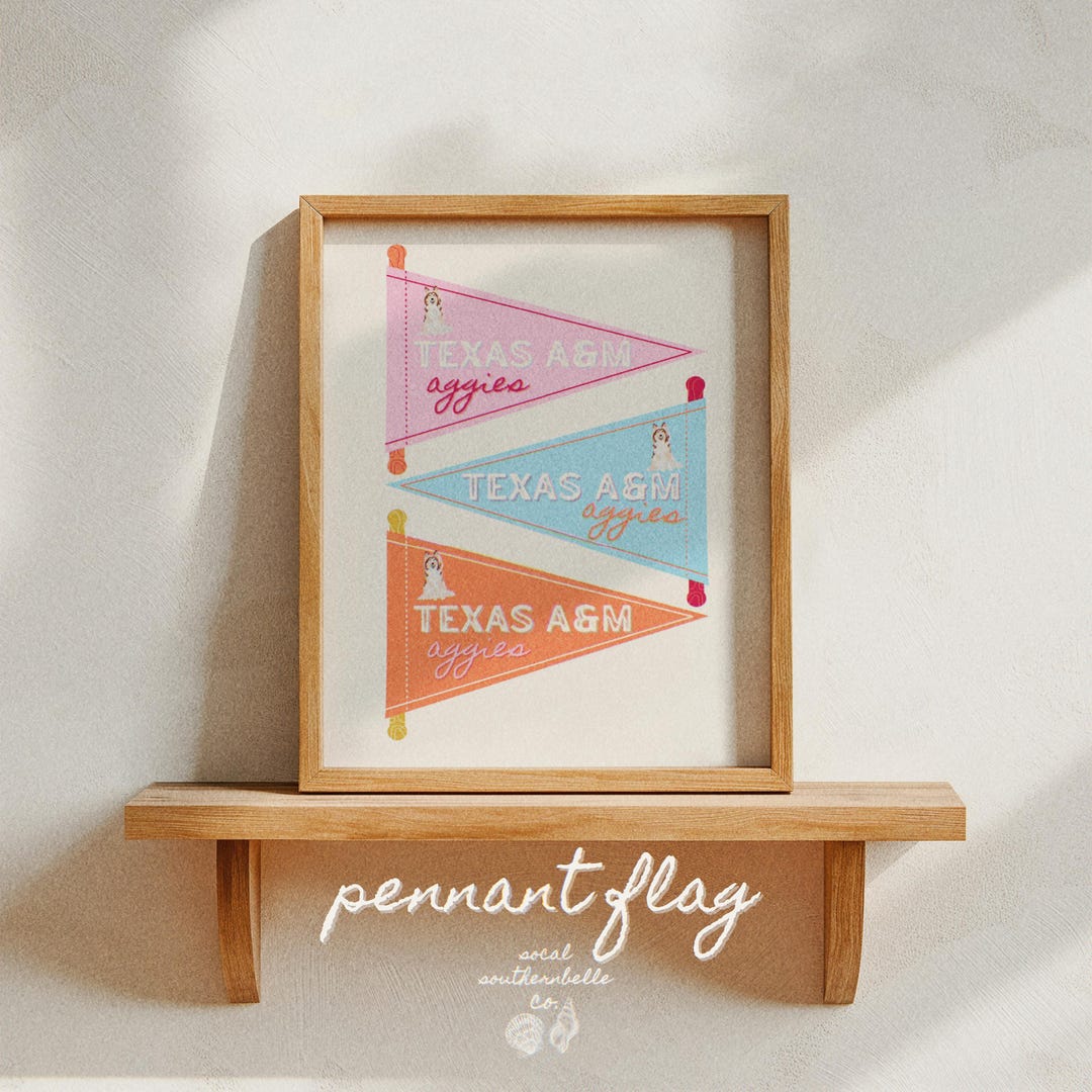 Custom College Pennant Flag Digital Print - Etsy