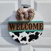Cow Print Western Welcome Door Sign - Etsy