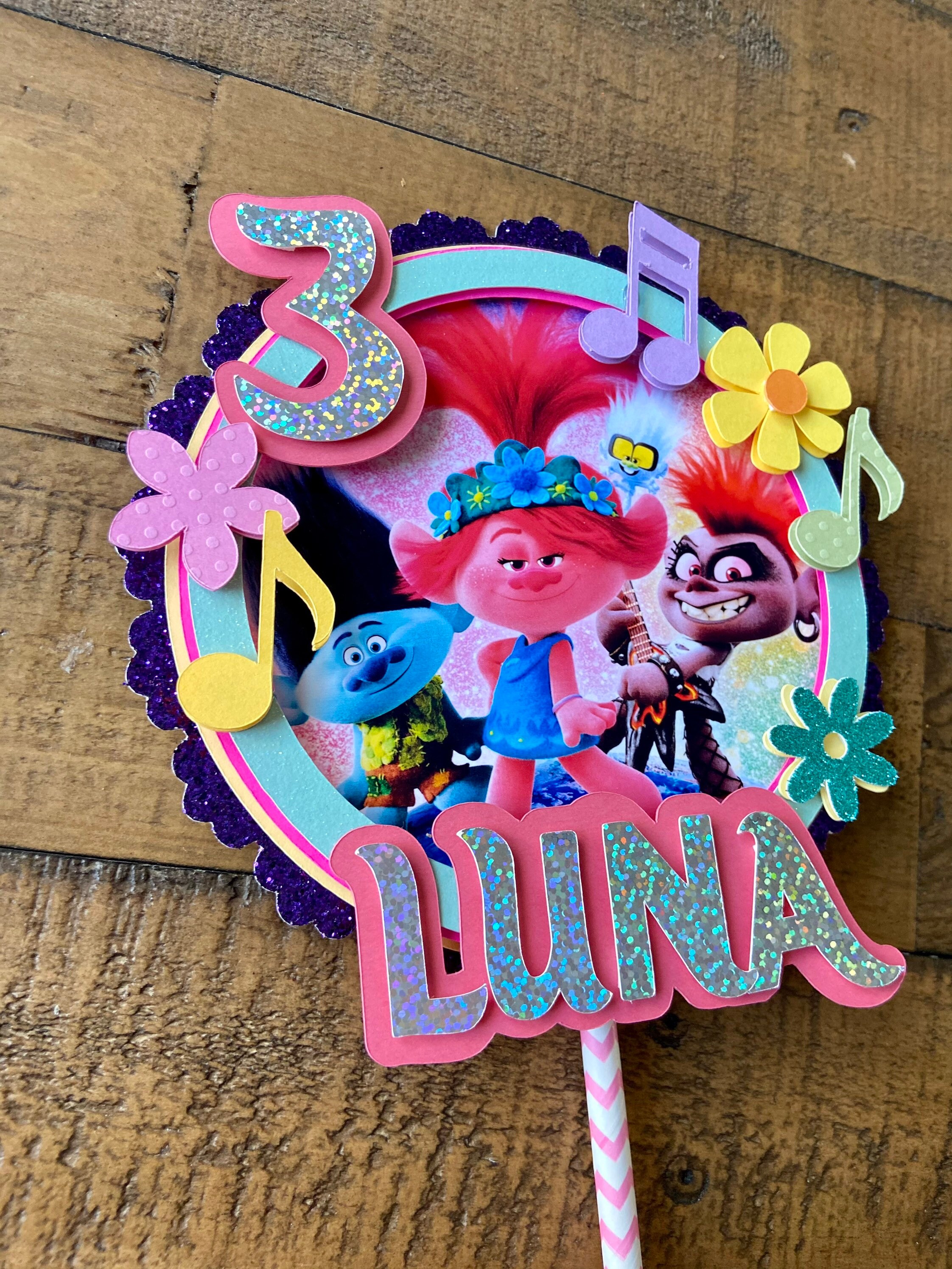 Trolls Theme Birthday Cake Topper, Trolls Birthday Party, Trolls ...