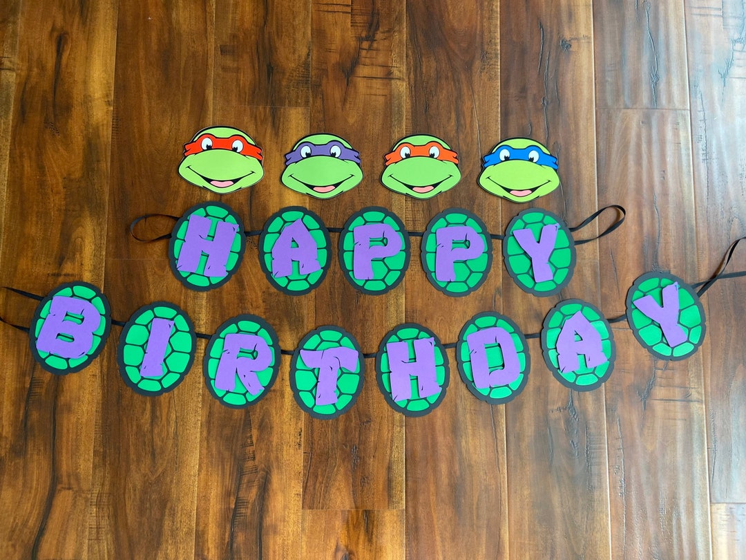 Ninja Turtles Birthday Banner, Ninja Turtles Inspired Banner, Ninja ...