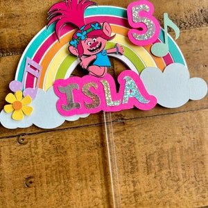 Trolls Theme Cake Topper, Simple Trolls Cake Topper, Personalized Cake ...