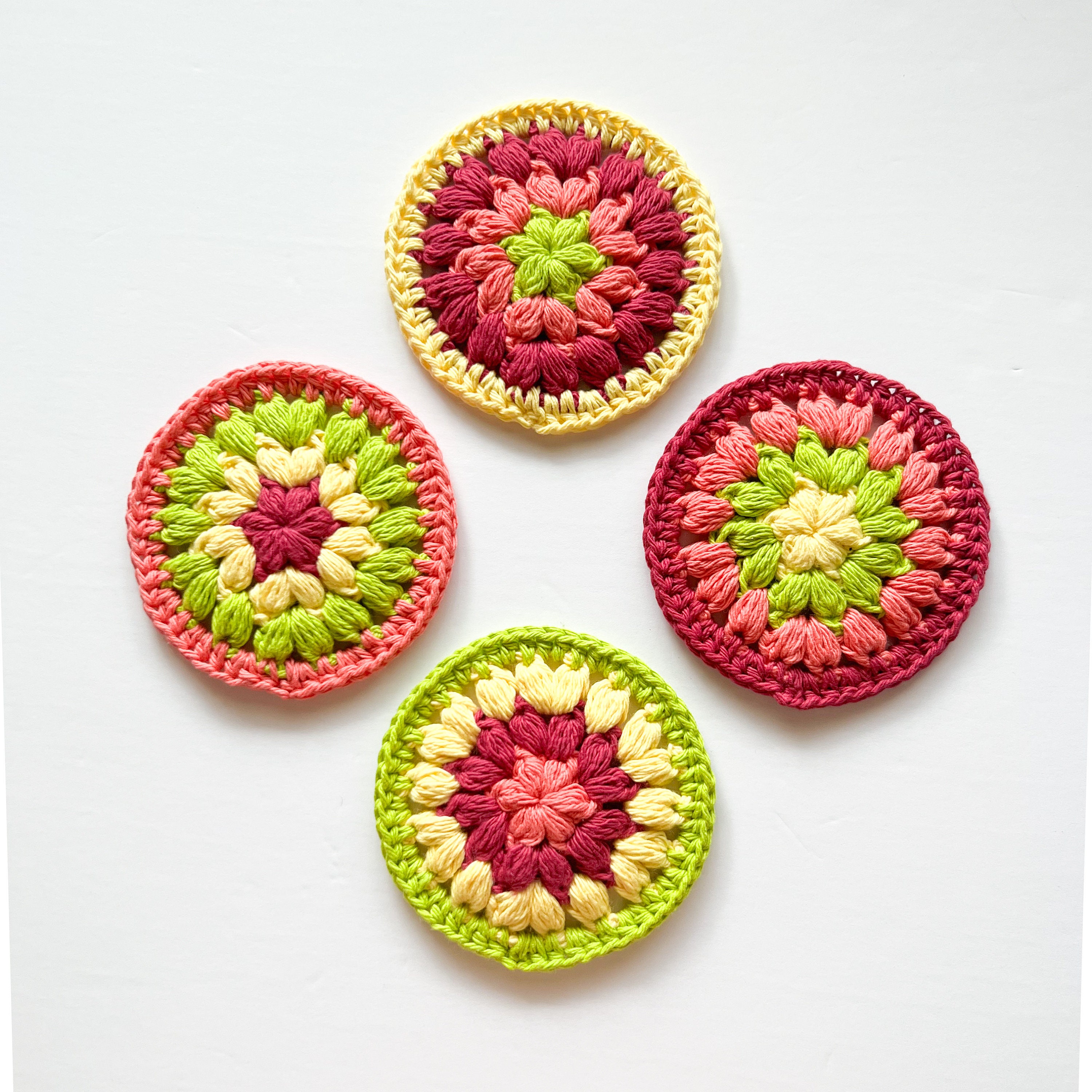 PATTERN: Crochet Granny Puff Coasters - Etsy