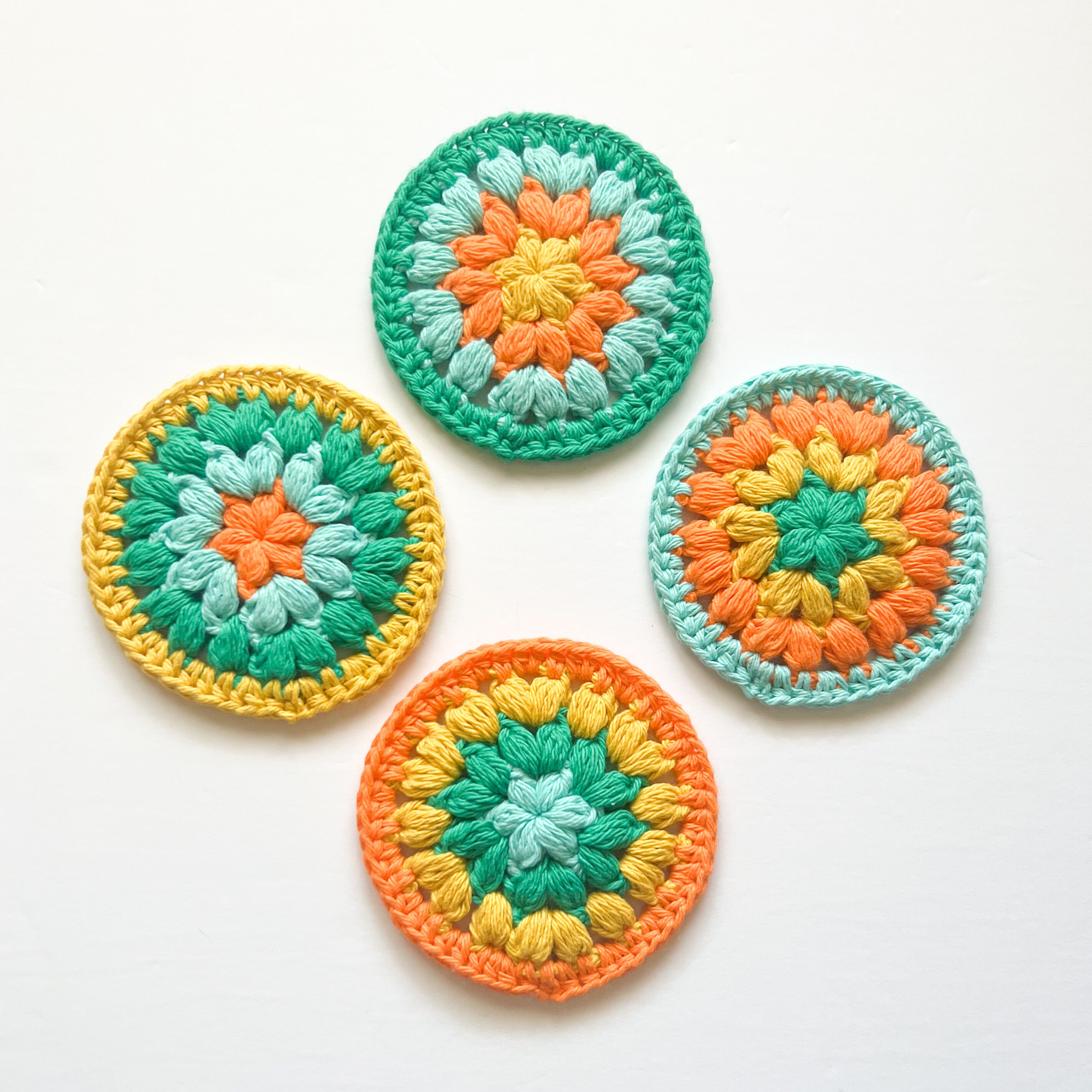PATTERN: Crochet Granny Puff Coasters - Etsy
