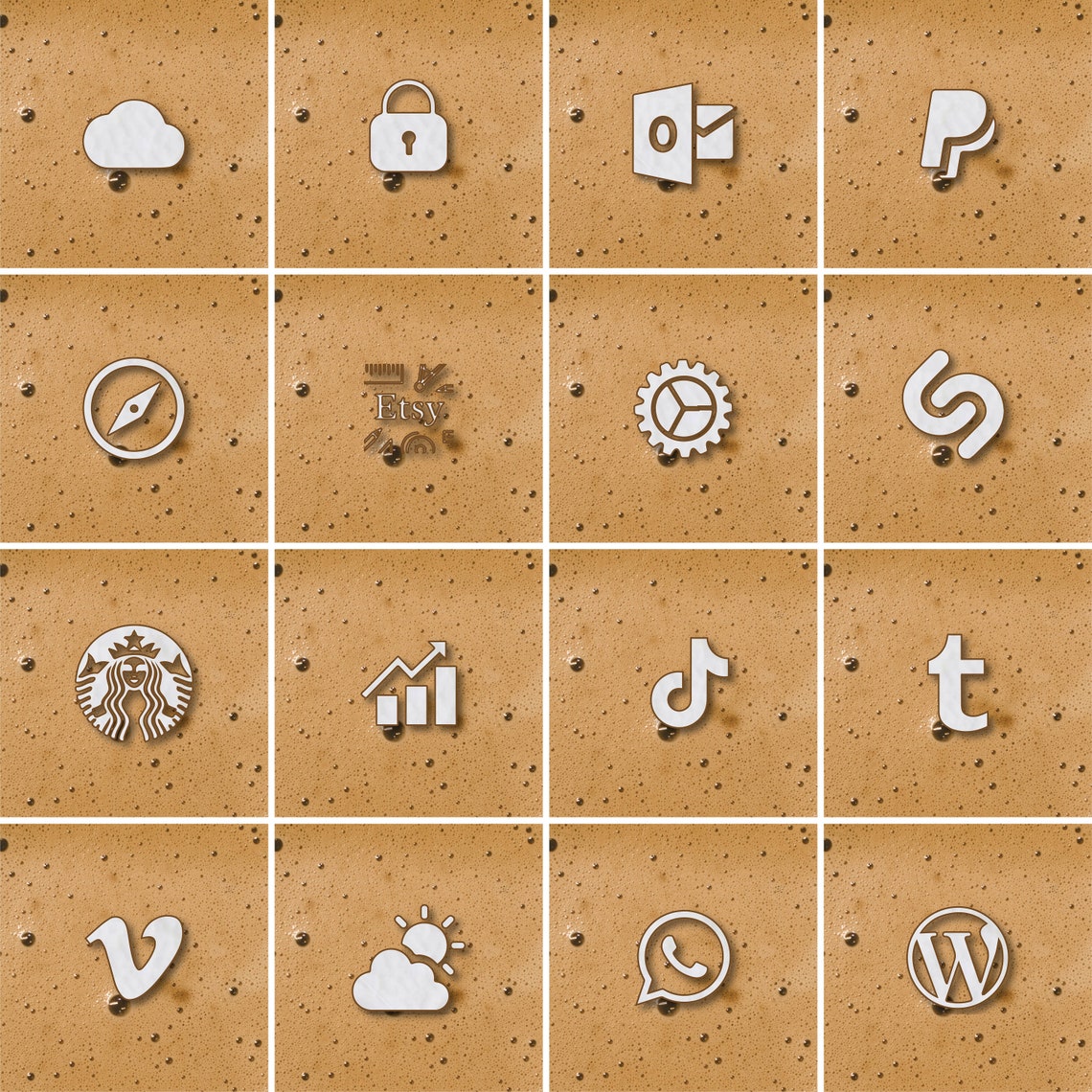 70+ Premium IOS 14 Icons Pack | Morning Latte | Custom iPhone Icons ...