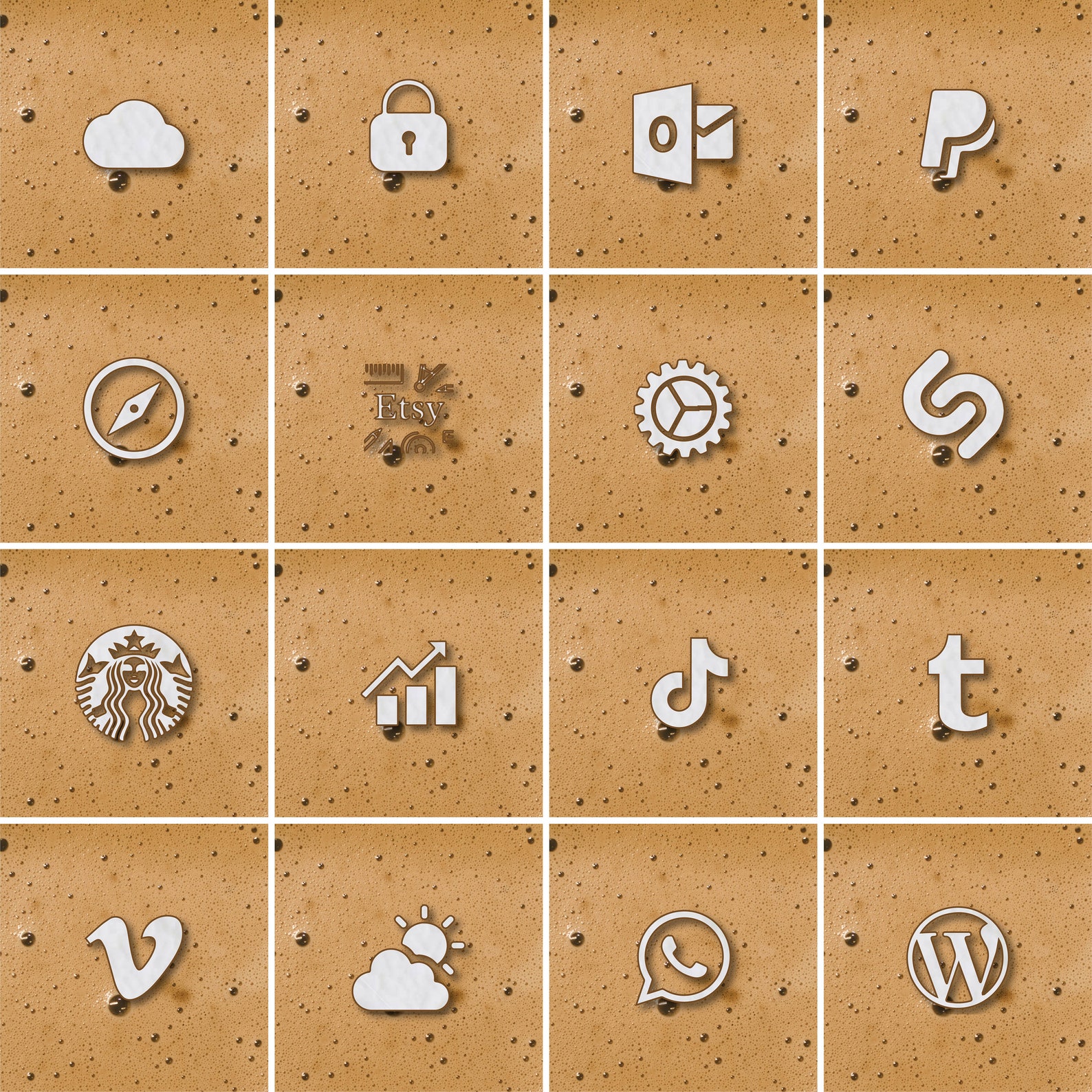 70+ Premium IOS 14 Icons Pack | Morning Latte | Custom iPhone Icons ...