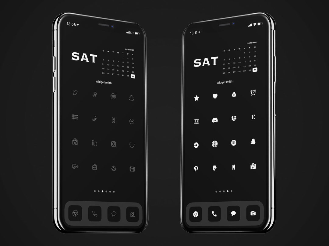 70+ Premium IOS 14 Icons Pack | Blackout | Custom iPhone Icons + Social ...