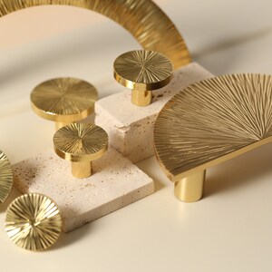 Brass Gold Semi Circle Cabinet Pulls Handles Half Round Knobs Drawer ...