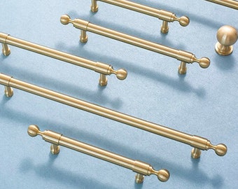 Brass Flower Branch Knobs Pulls, Solid Brass Drawer Pulls, Wardrobe Knob Cabinet Knobs Modern ...