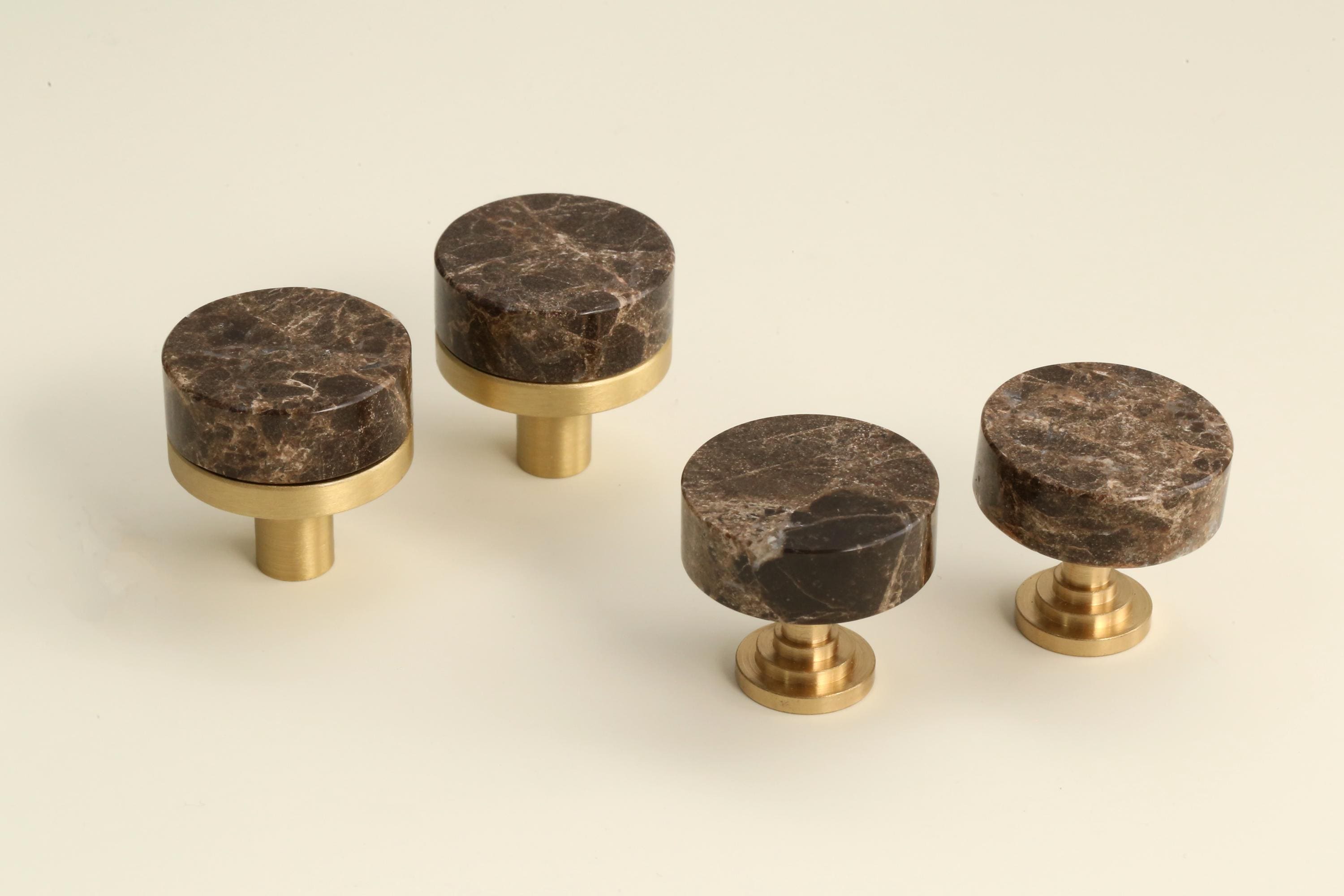 Emperador Dark Flat Marble Cabinet Knobs, Kitchen Drawer Knobs Handles ...