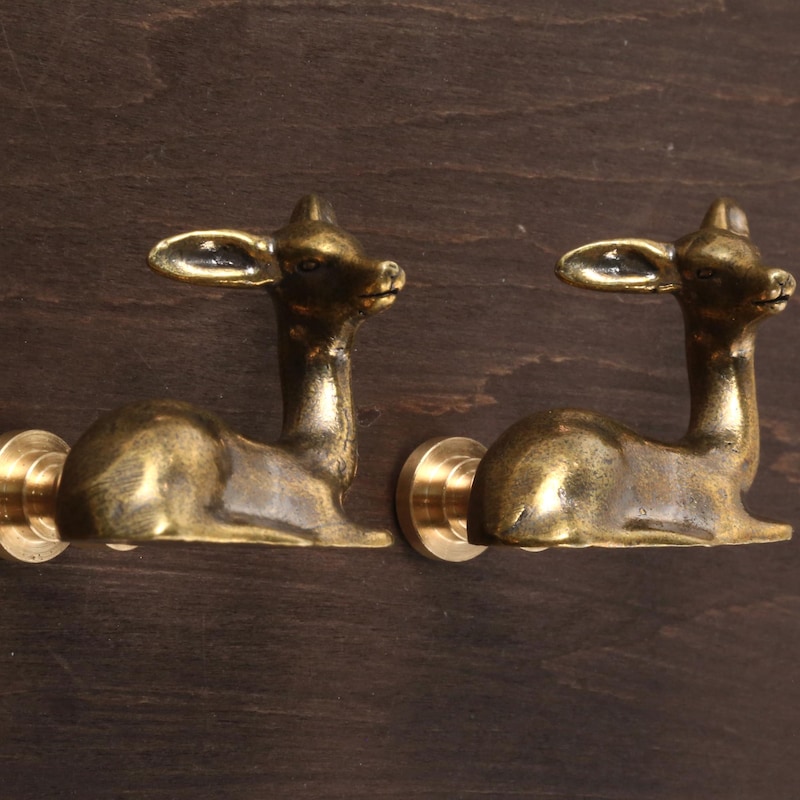 Deer Gold Handle Knob - Etsy