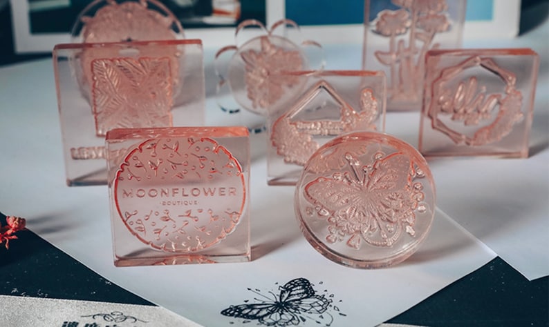 Custom Logo Stamp Acrylic Rubber Stamp Custom Business - Etsy