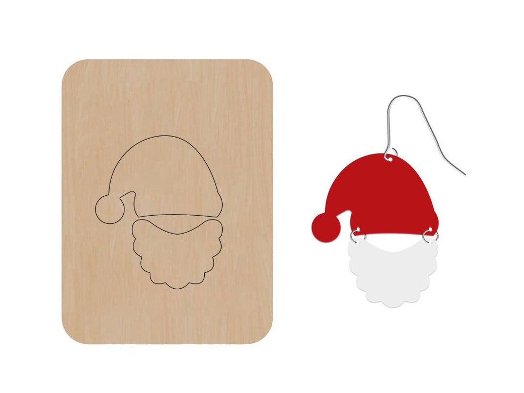 Santa Hat Earrings Leather Cutting Die Cutter, Christmas Earring ...