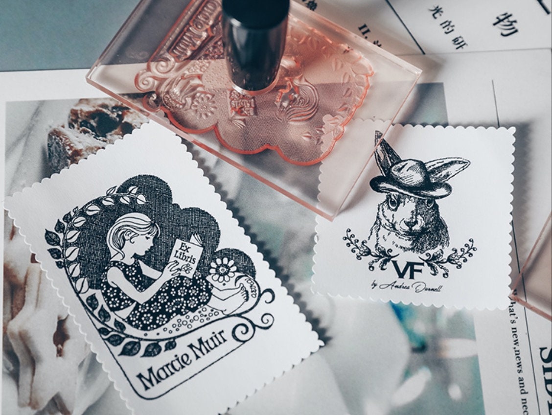 Custom logo stamp acrylic rubber stamp Custom business | Etsy