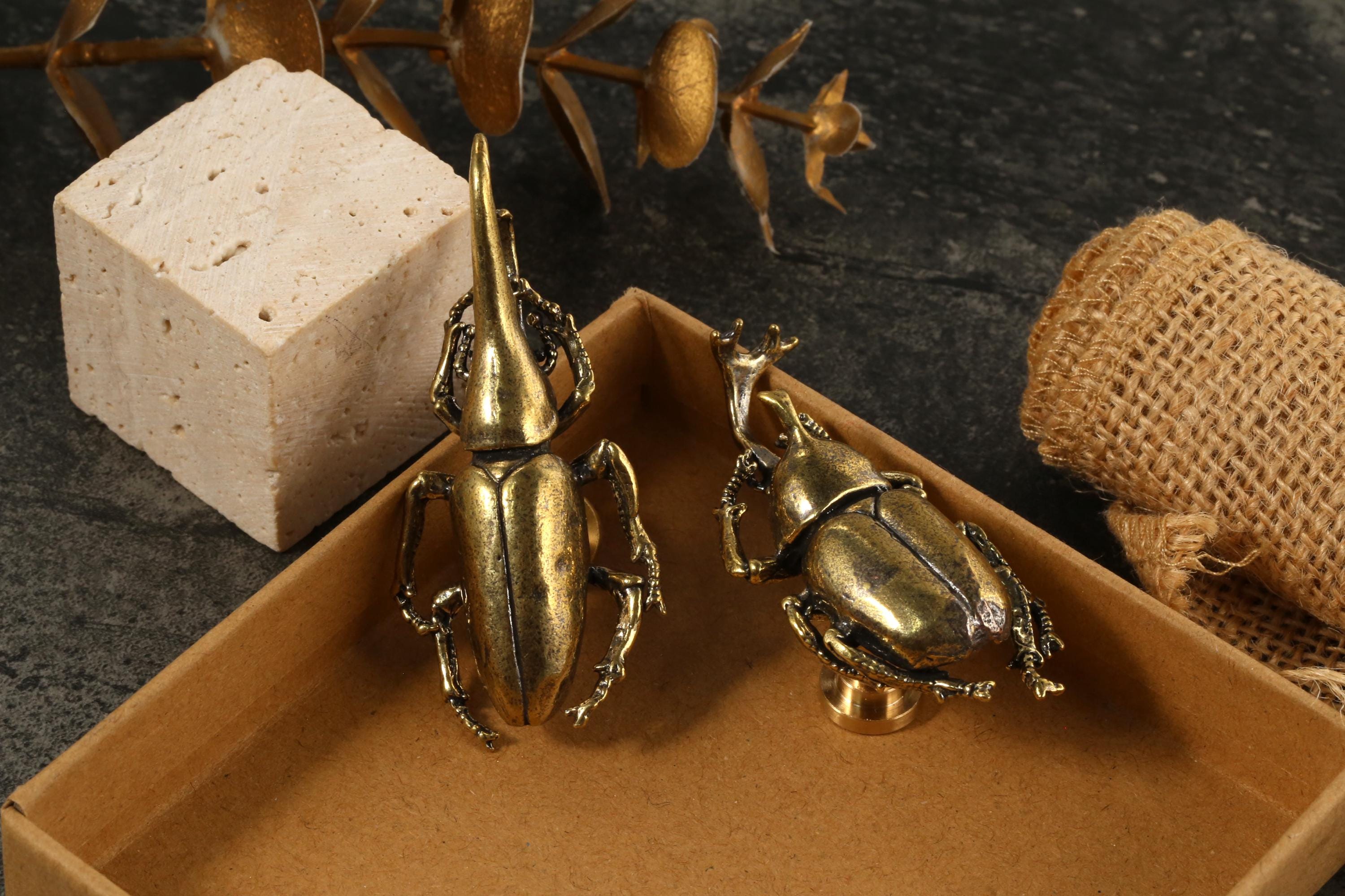Beetle Brass Drawer Knob/handmade Antique Brass Art Decorative Door ...