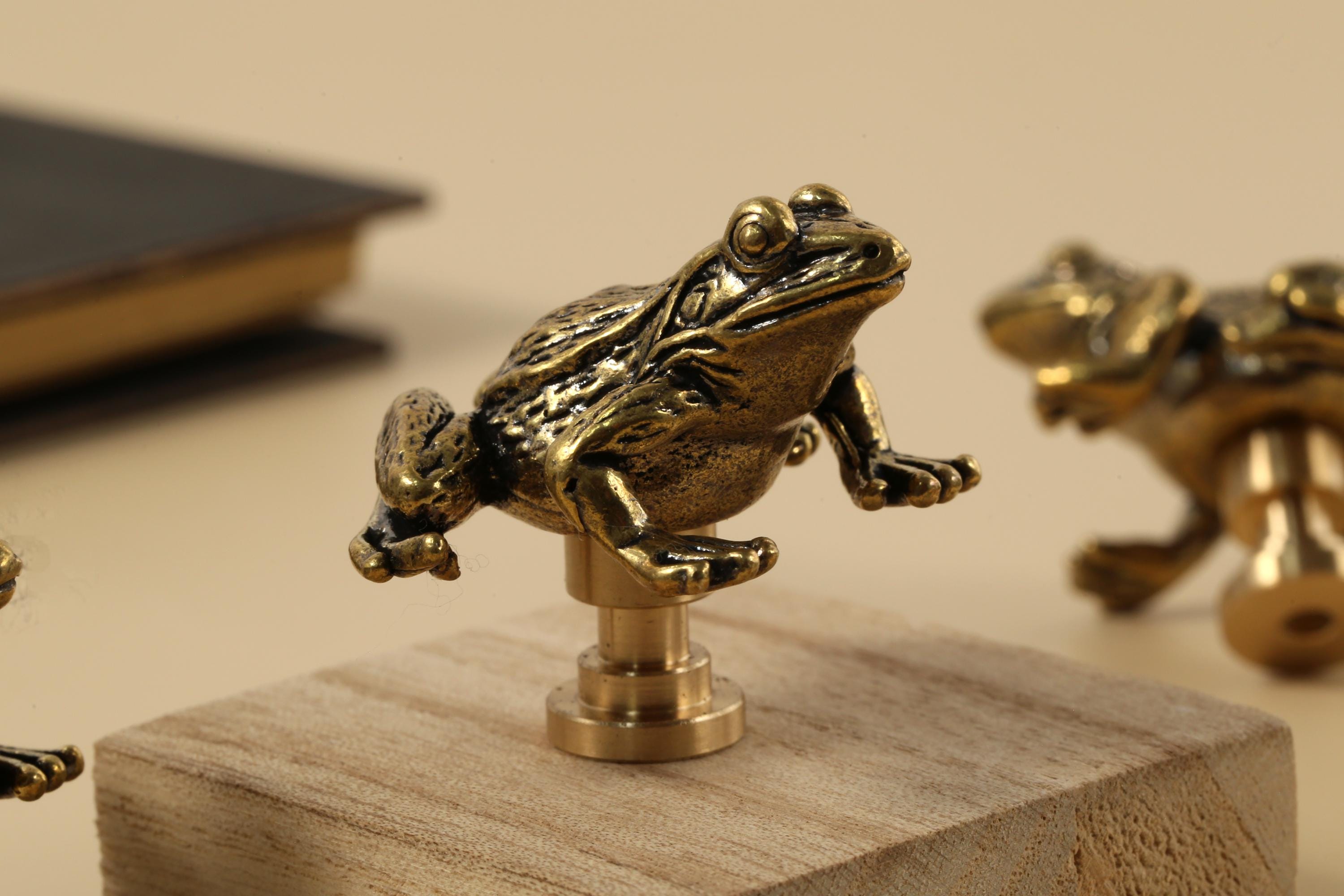Frog Brass Drawer Knob/ Handmade Antique Brass Decorative Door Handle ...