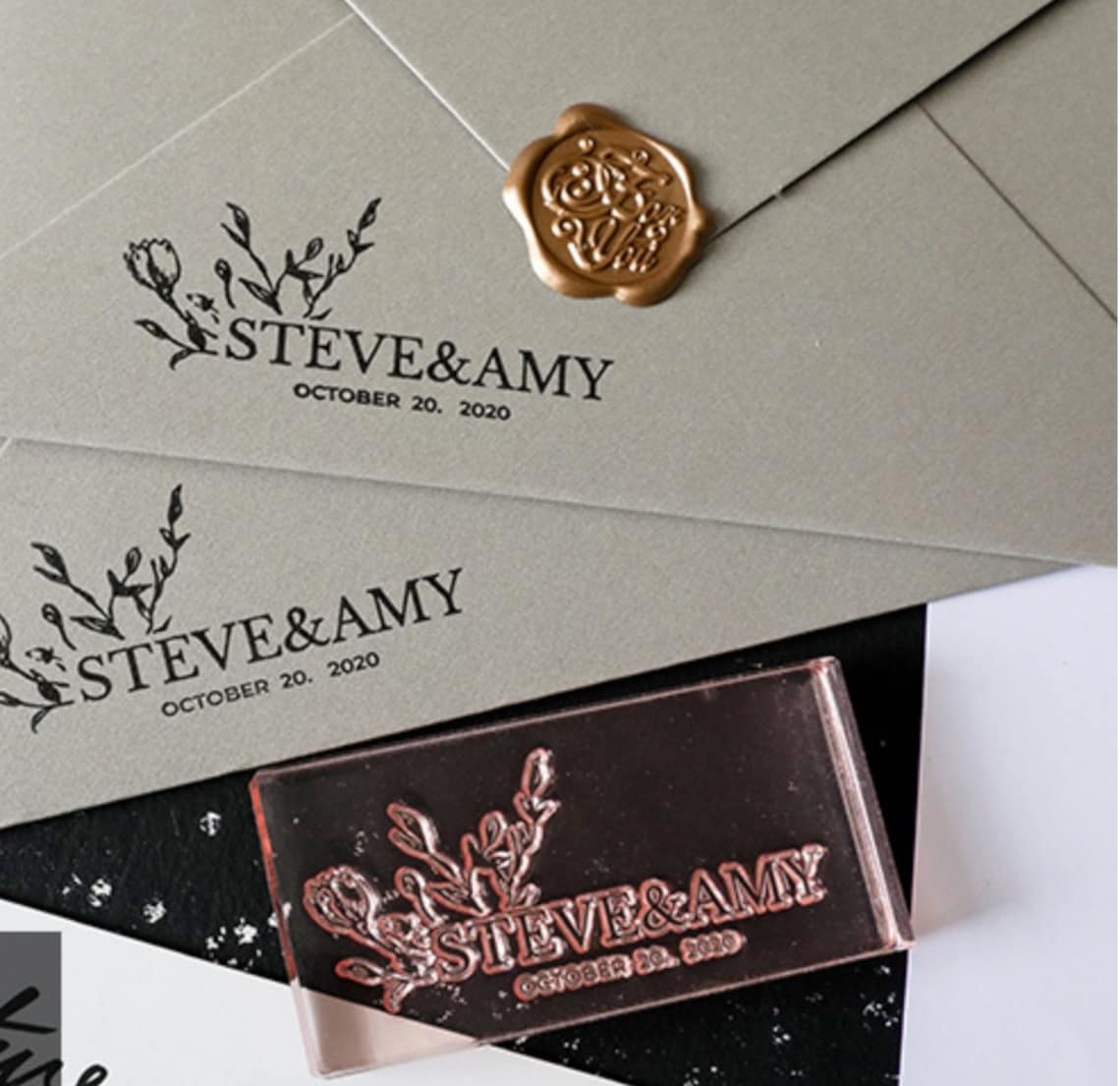 Custom logo stamp acrylic rubber stamp Custom business | Etsy