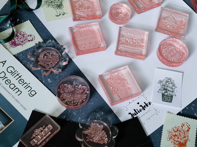 Custom Logo Stamp Acrylic Rubber Stamp Custom Business - Etsy