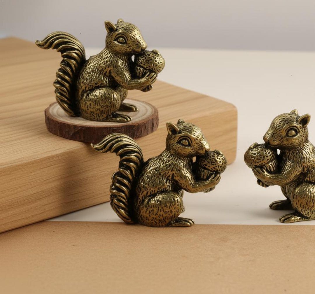 Retro Bronze Squirrel Drawer Knobs, Aged Brass Jungle Animal Cabinet ...
